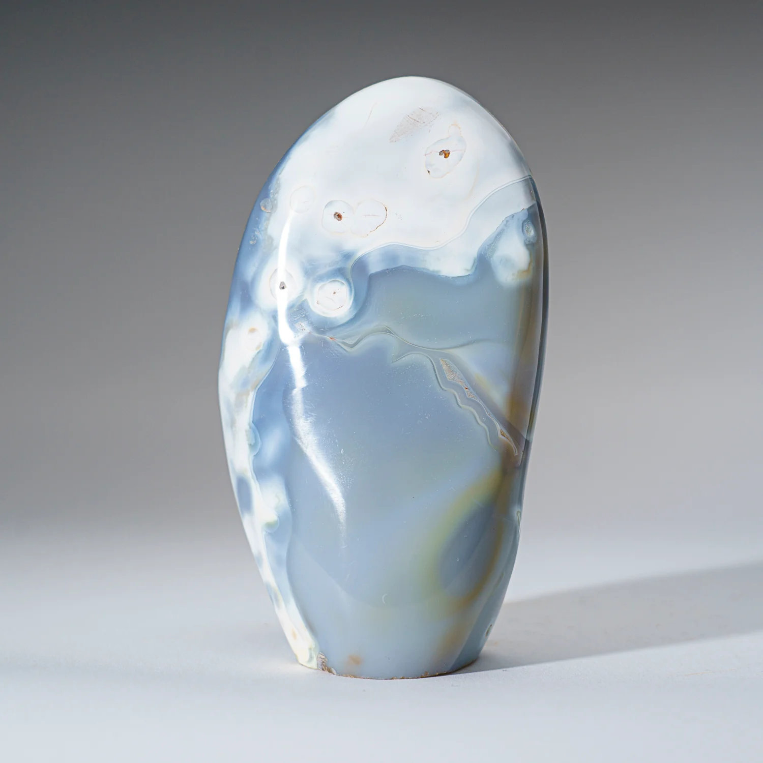 Astro Gallery of Gems Genuine Polished Blue Chalcedony Orca Stone ...