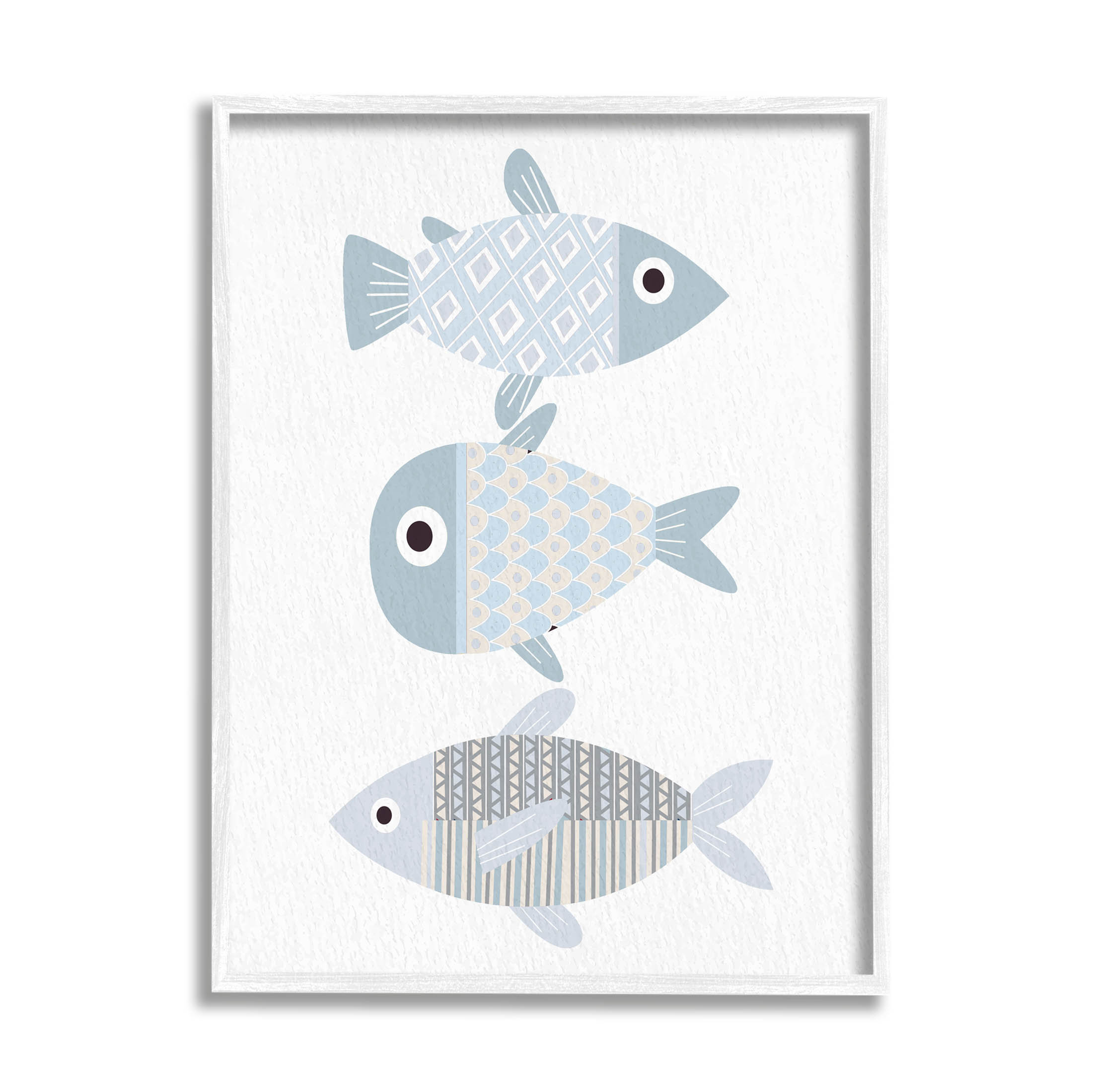 Dovecove Three Whimsical Patterned Fish Sea Life Picture Frame Graphic ...