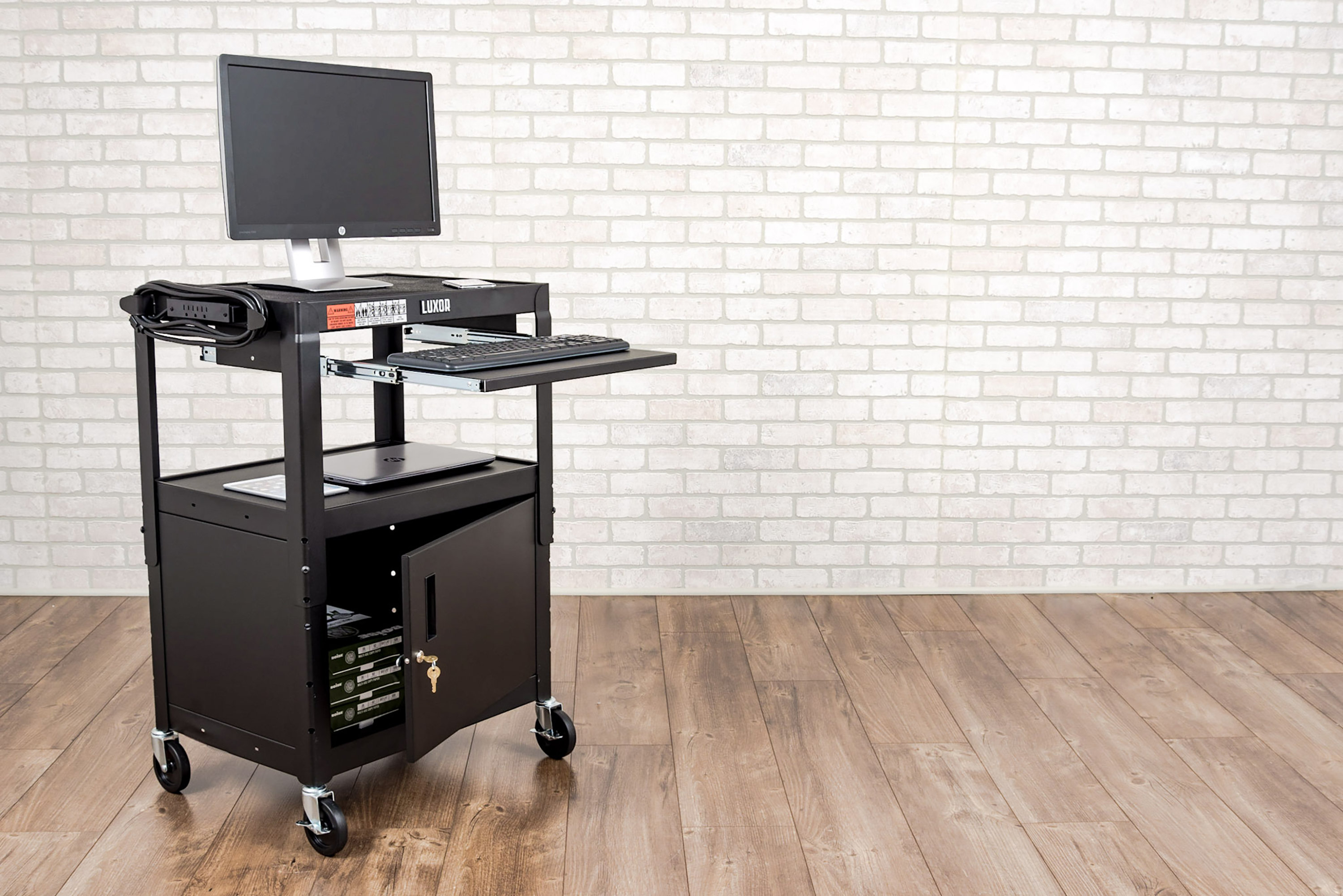 Luxor SteelCart Adjustable Height Workstation AV Cart & Reviews | Wayfair
