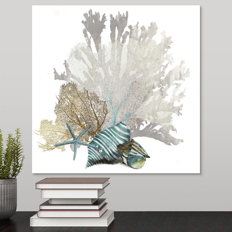 Highland Dunes 'Coral' by Aimee Wilson - Wrapped Canvas Graphic Art ...