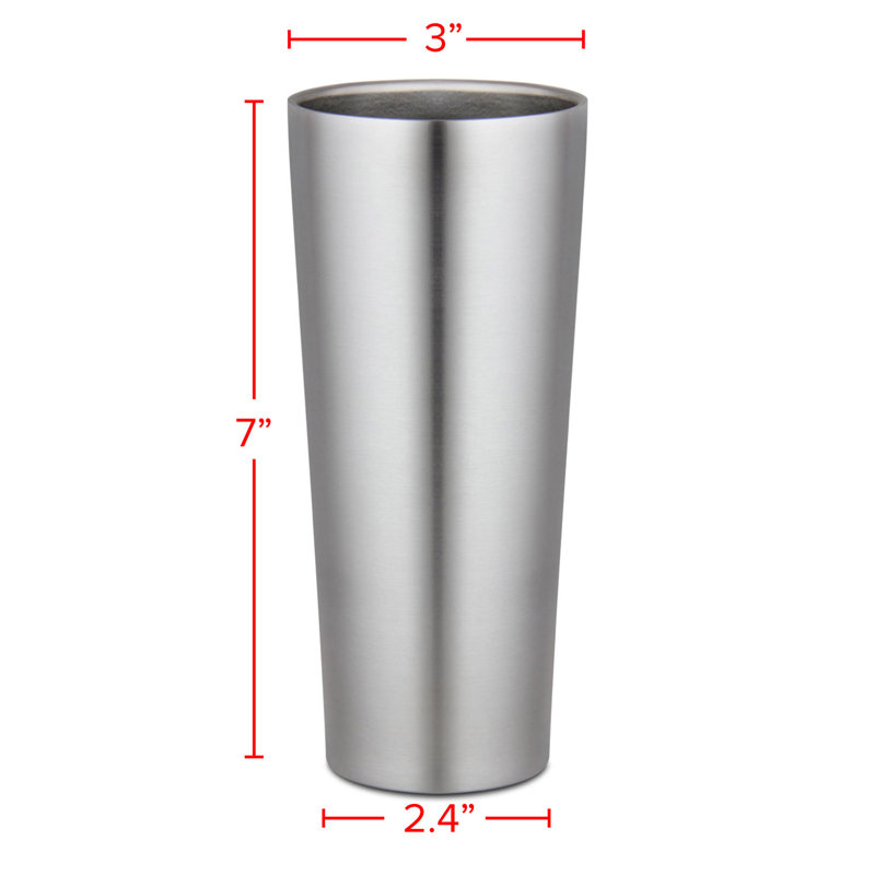 Kegco 16 oz. Stainless Steel Pint Glasses & Reviews | Wayfair