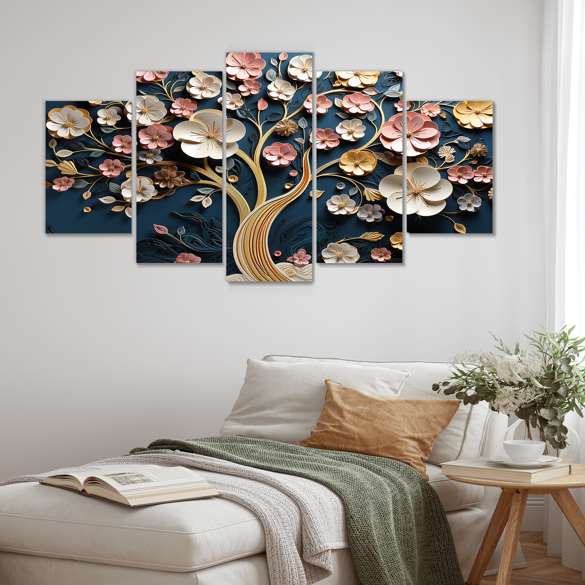 House of Hampton® Pink And Blue Golden Orchid Tree Garden Of Branches V ...