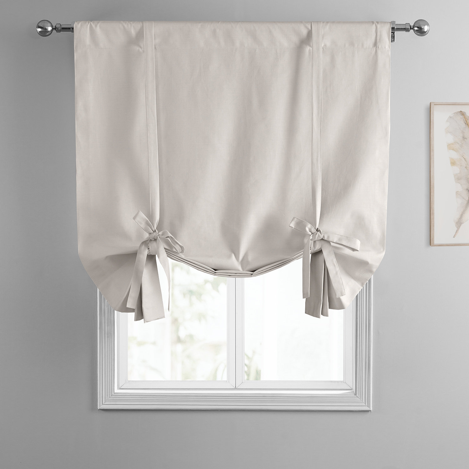 Ebern Designs Dune Textured Solid Cotton Room Darkening Tie-Up Window ...