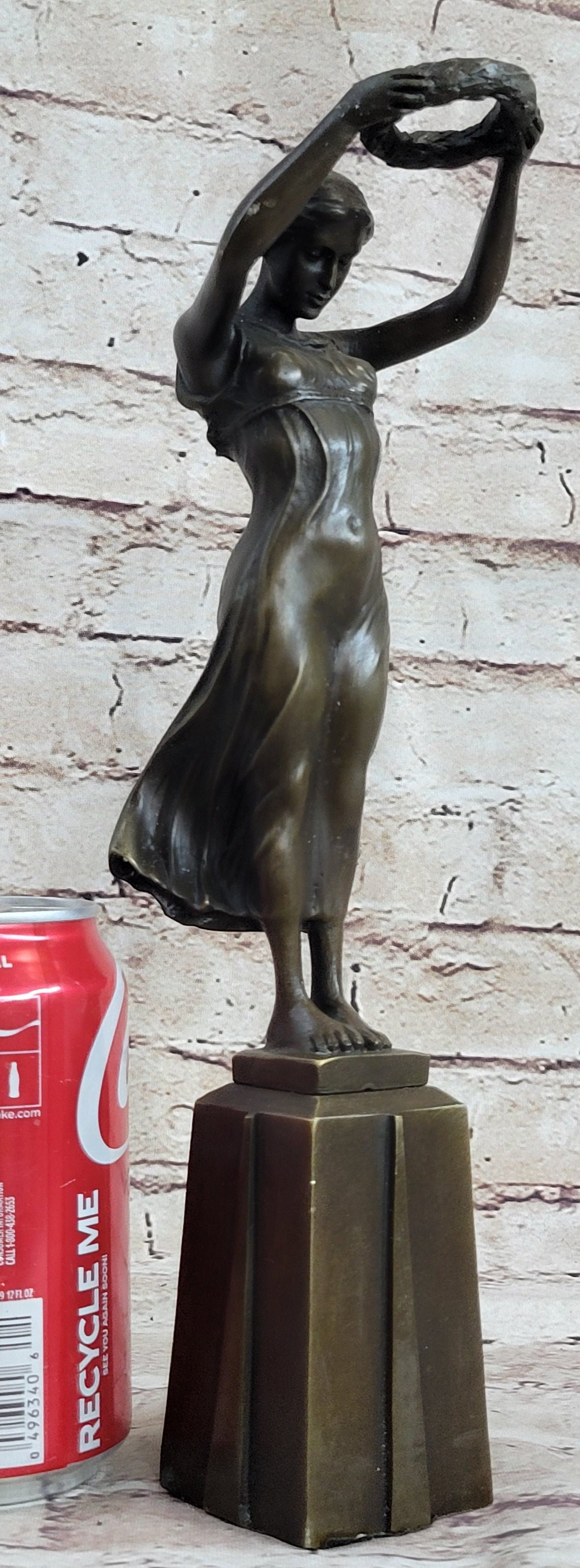 Canora Grey Greek Roman Art Sculpture Woman Holding Up Laurels Wreath ...