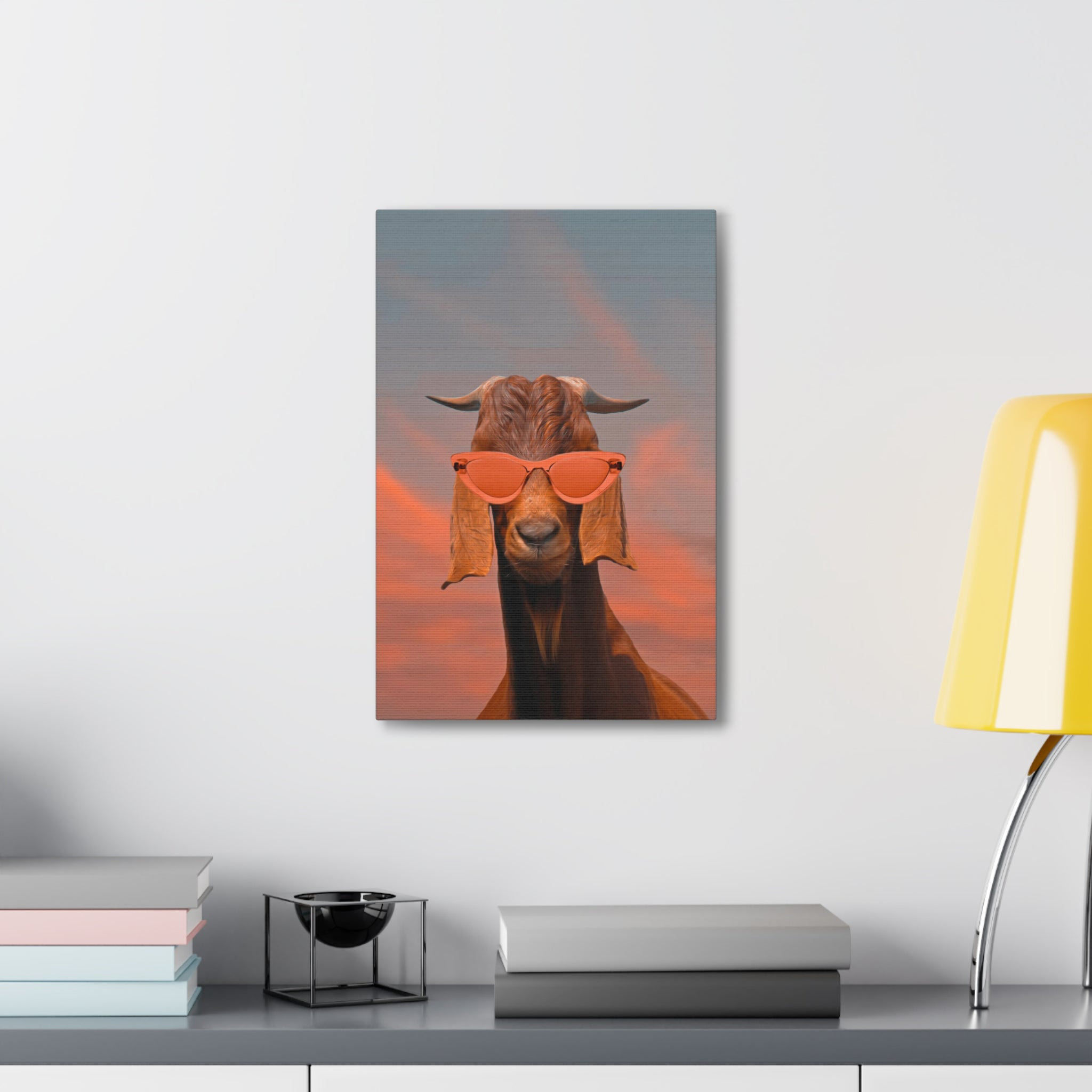 Trinx Damascus Shami Goat With Glasses Oil Painting Canvas Wall Art ...