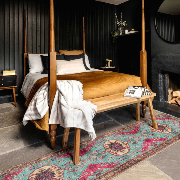 Kukoon Teal Pink Distressed Traditional Rug | Wayfair.co.uk