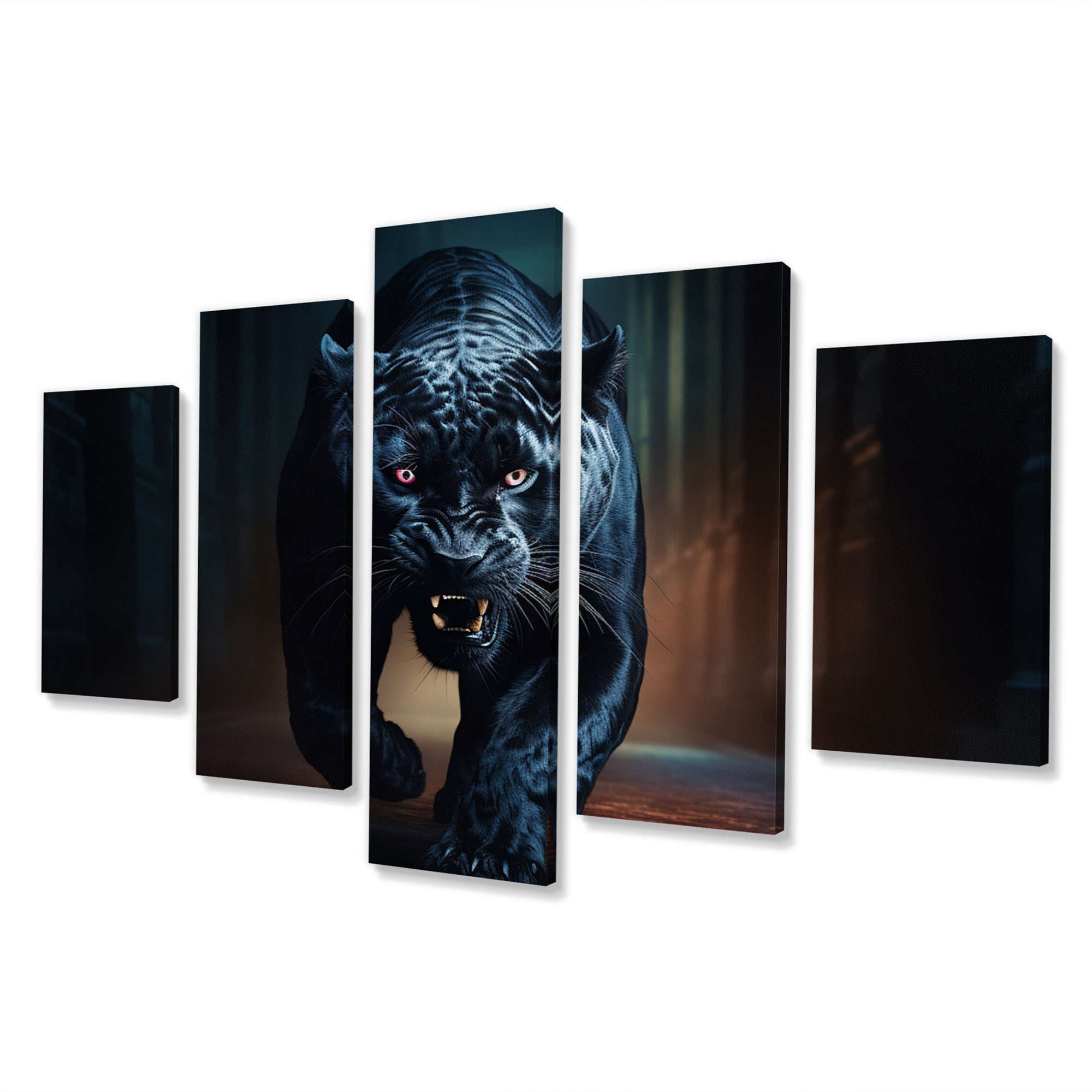 Latitude Run® Glorious Black Panther Hunting Wild Nature II - Animals ...