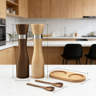 QIANXI Solid Beech Wood Salt And Pepper Grinder Set With Tray - 9.25 ...