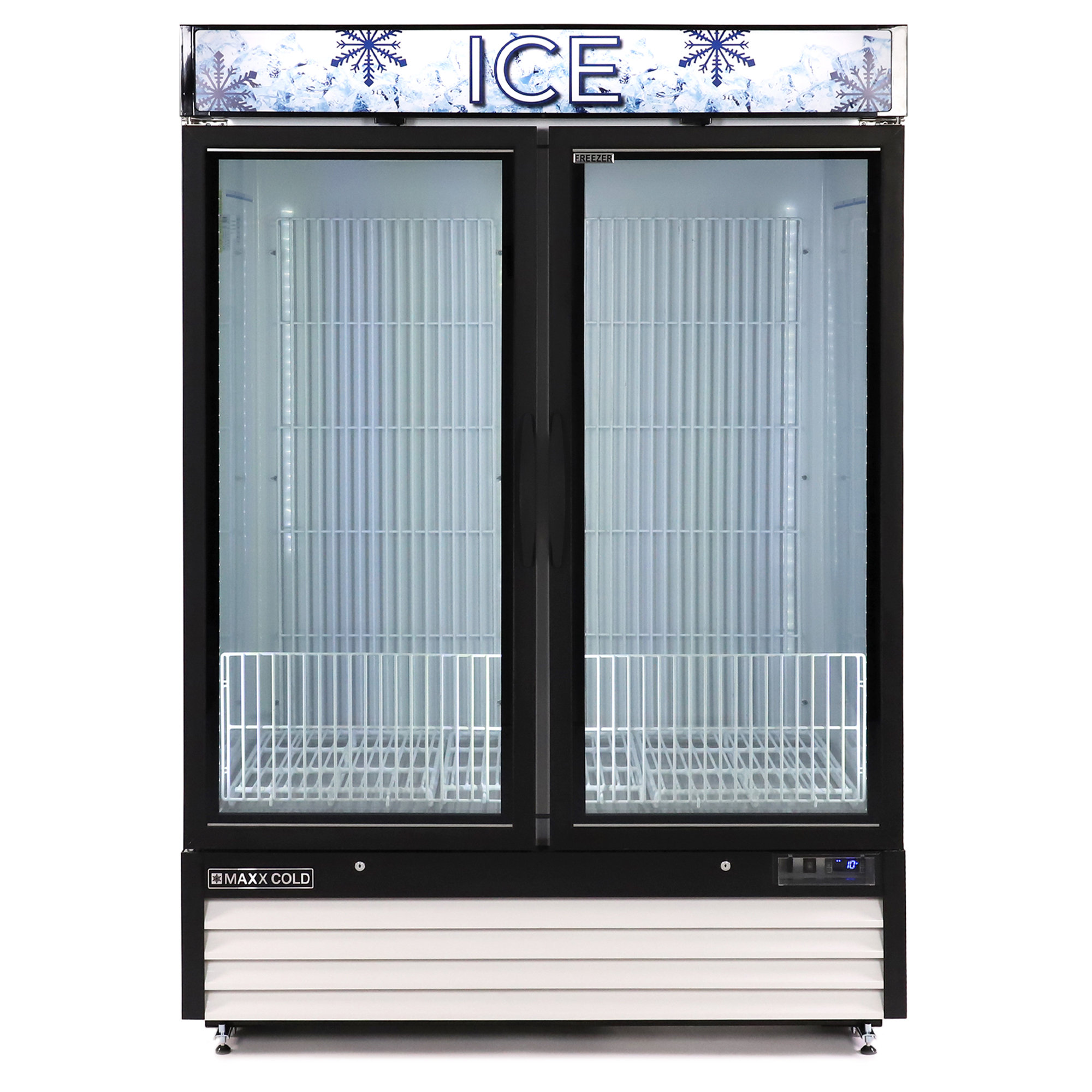 Maxx Cold 54" Glass Door Ice Merchandiser Freezer, 48 Cu. Ft. Storage ...