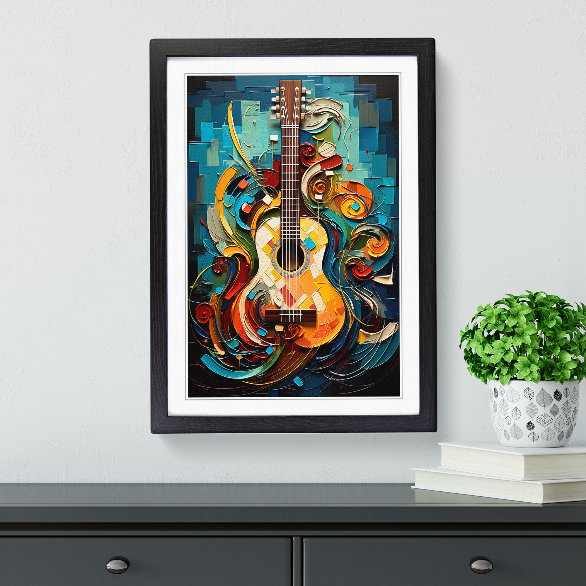 Big Box Art Acoustic Guitar Abstract No.2 - Framed Print | Wayfair.co.uk