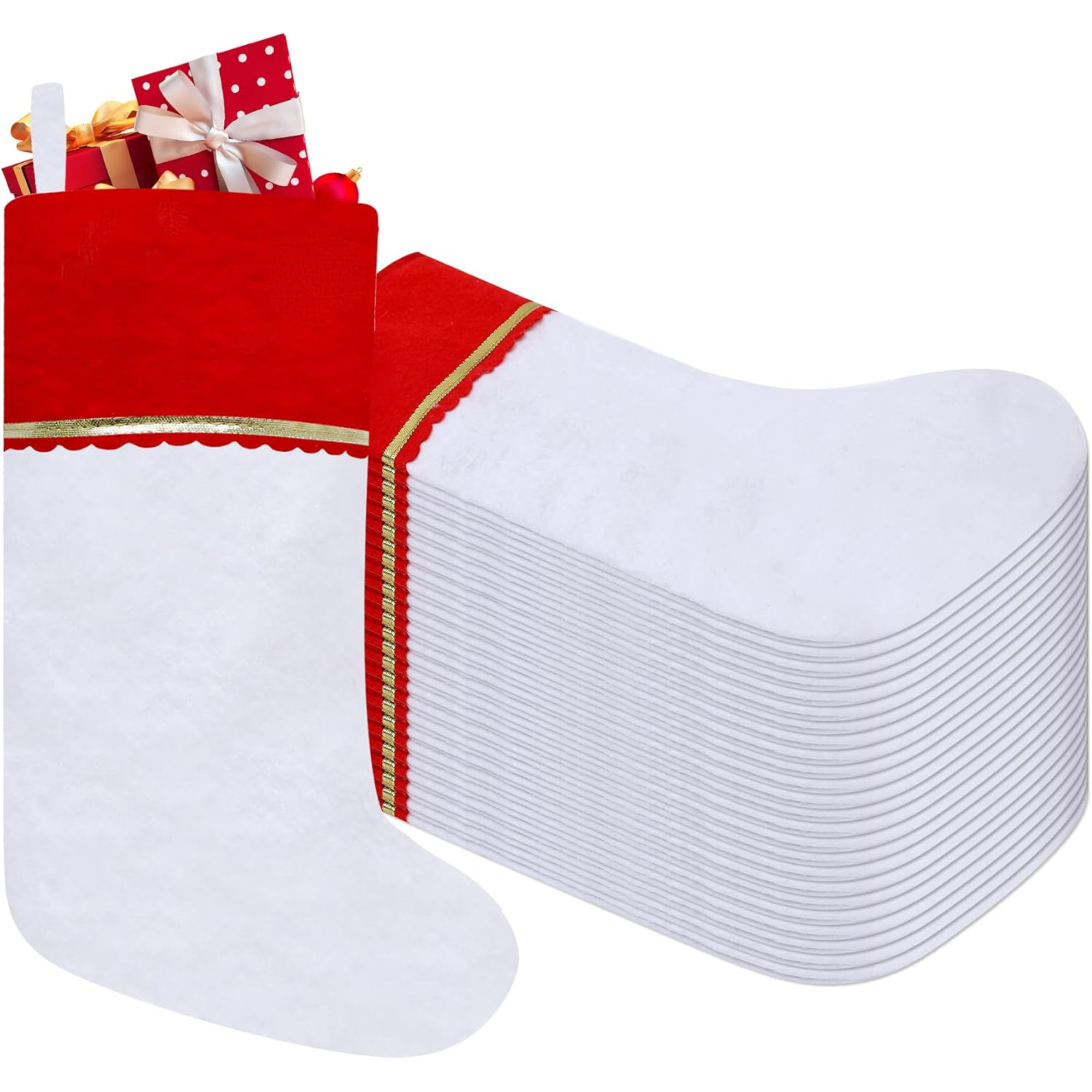 The Holiday Aisle® 12 Pack Felt Christmas Stockings, 19 Inches ...