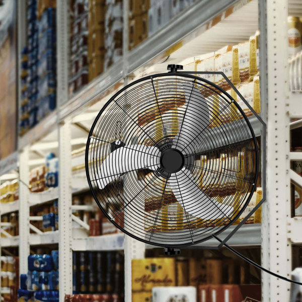 dubbin Industrial Wall Mount Drum Fan, 3 Speed Commercial Ventilation ...
