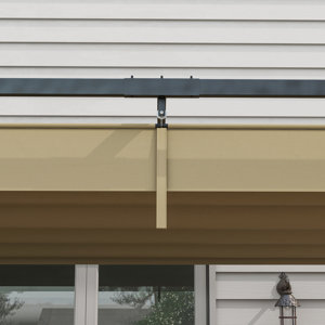 Outsunny 10' x 7' Patio Pergola with Retractable Canopy, Khaki | Wayfair