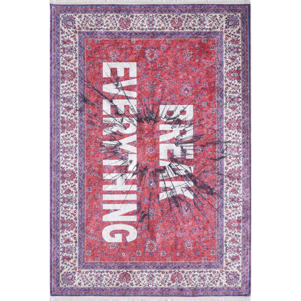 Hargun Runner Usso Medallion Machine Woven Red Area Rug | Wayfair.co.uk