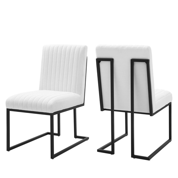 Latitude Run® Indulge Channel Tufted Fabric Dining Chairs | Wayfair