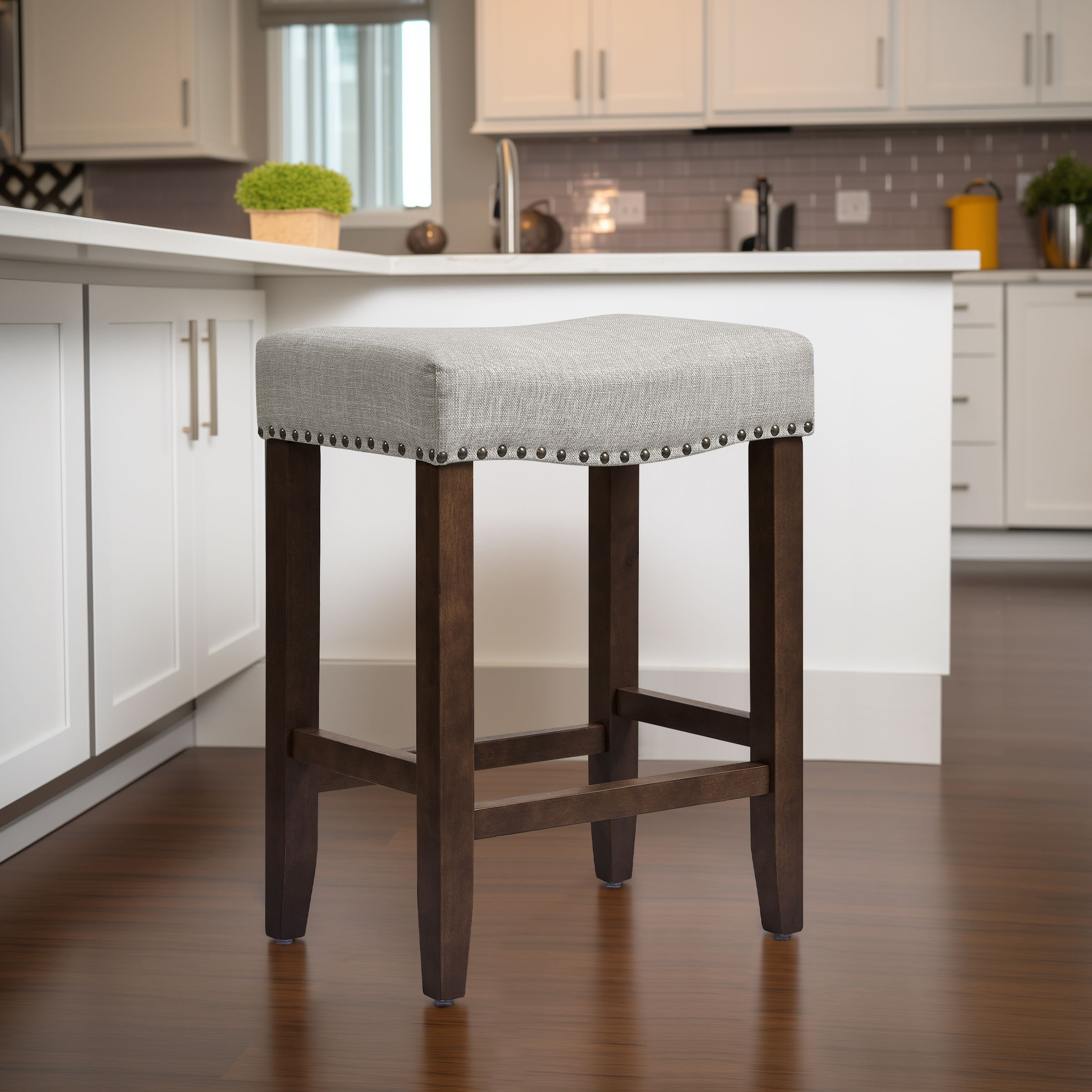 Winston Porter Backless Modern Chairs Wooden Kitchen Island Stools ...