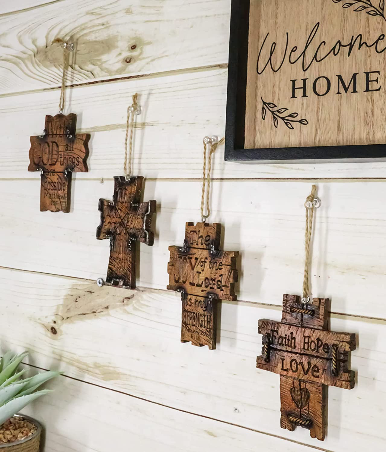 Breakwater Bay Pack Of 4 Rustic Western Novelty Inspirational Christian ...