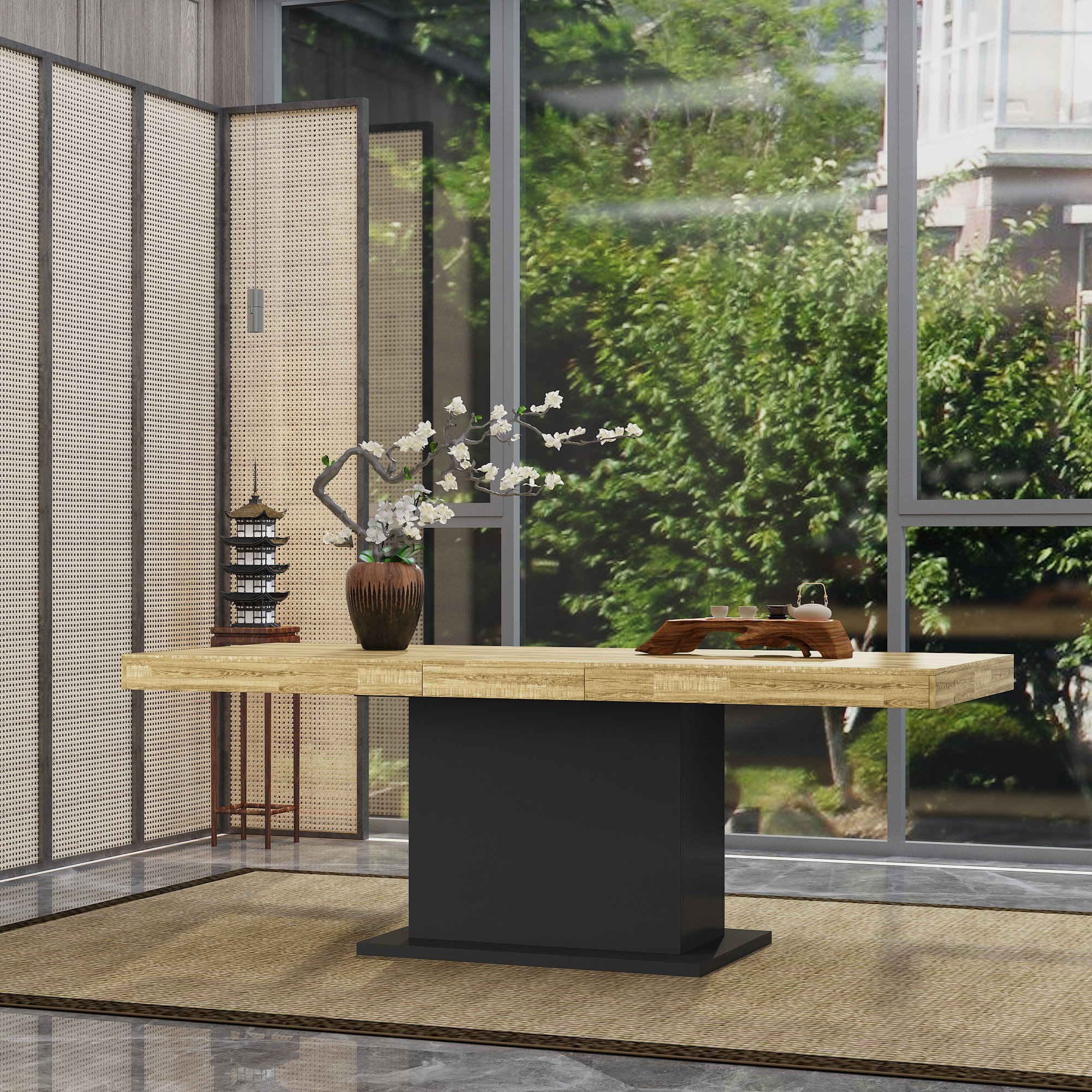 Inbox Zero Modern Expandable Conference Table For 6-8 People | Wayfair