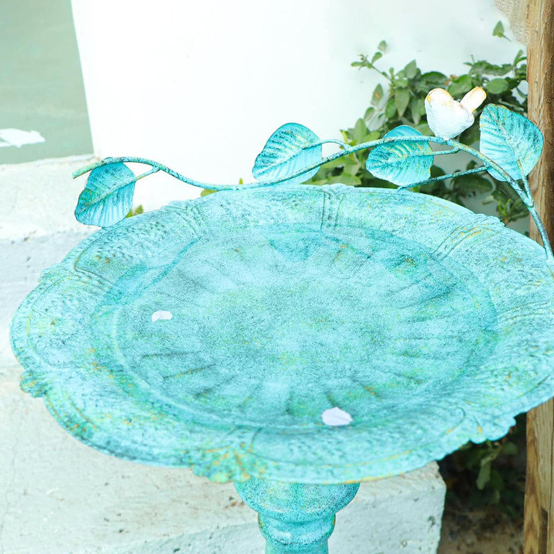 Arlmont & Co. Eye-catching Bird Baths for Outdoors- Green Birdbaths ...