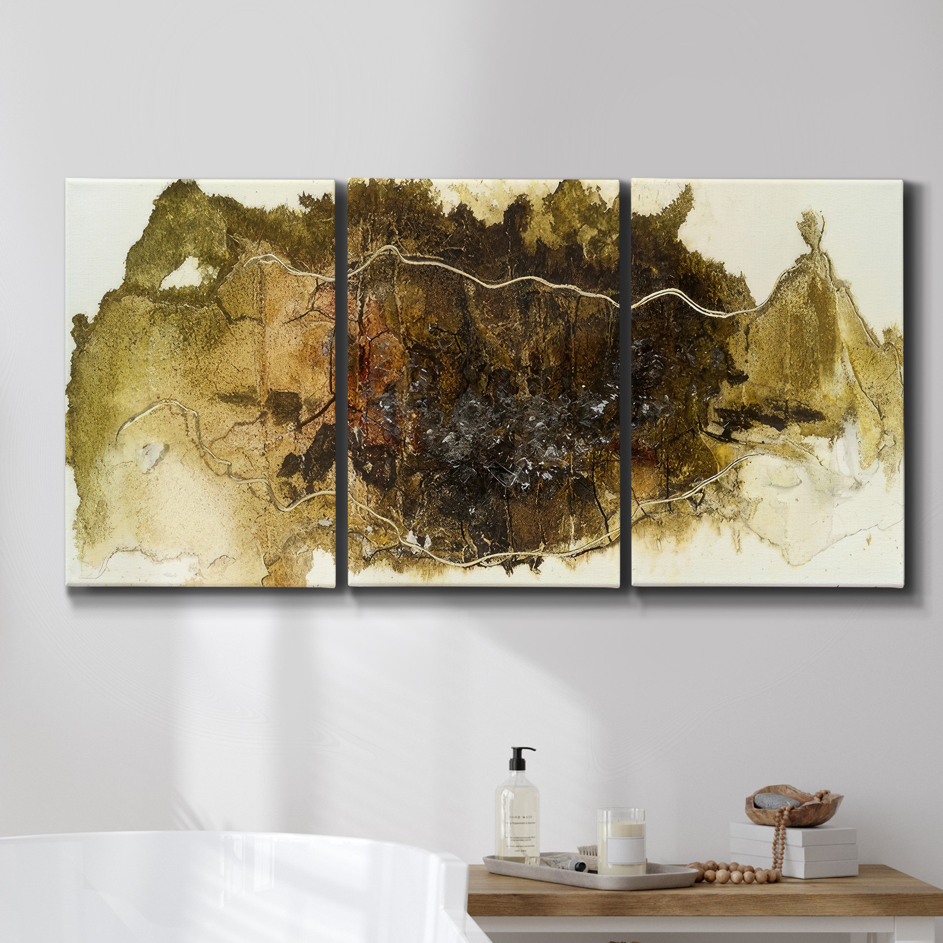 Wrought Studio™ Parallel Striae II - Multi Piece Framed Canvas | Wayfair