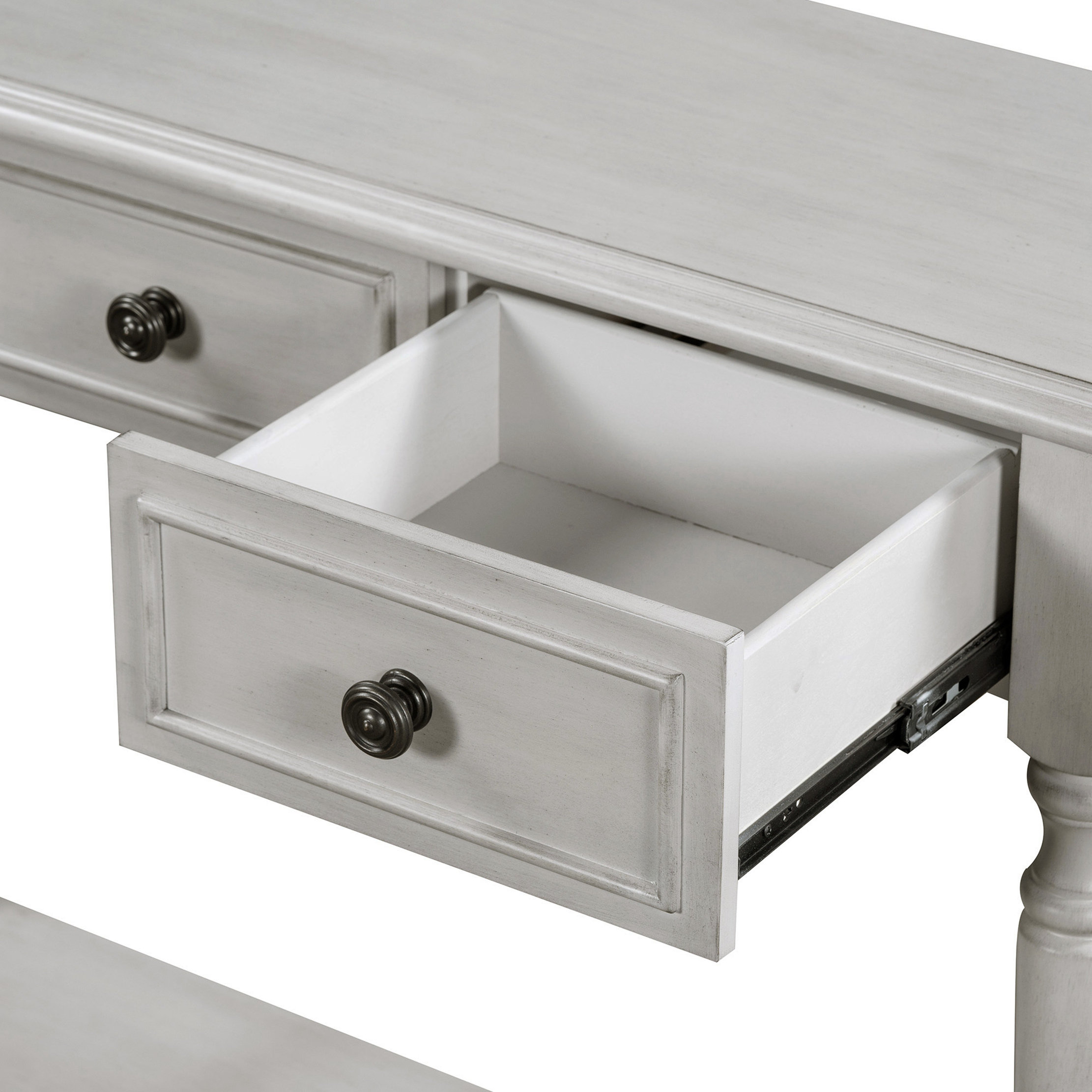 KUNMINGZHUANGZHEN Exquisite Circular Console Table With Open Shelf And ...