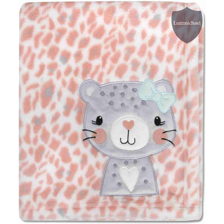 Zoomie Kids Tehani Pink/White Fleece Baby Blanket - Wayfair Canada