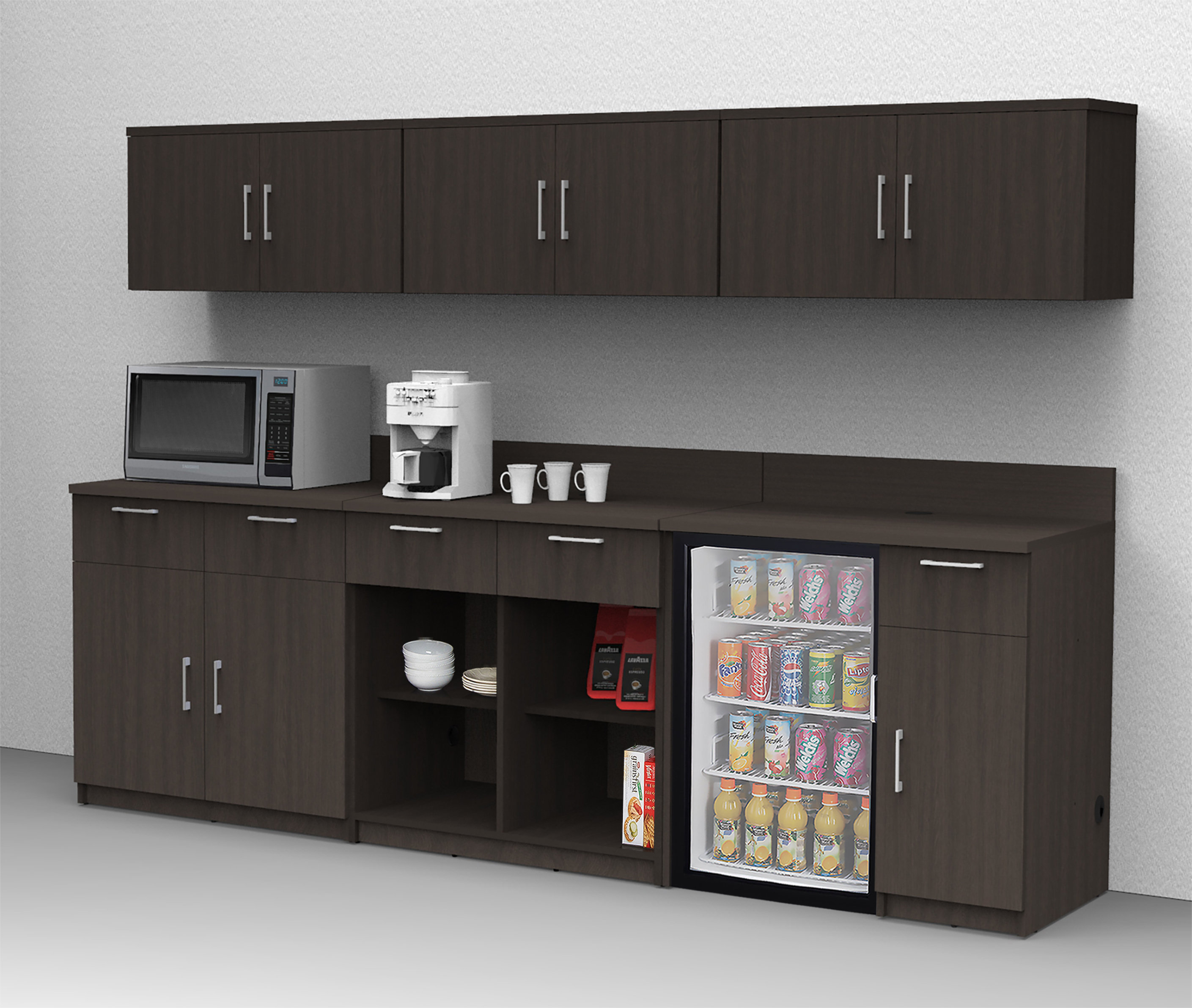 Breaktime 6' 3" H x 9' W x 2' D Melamine Kitchen Unit Cabinet | Wayfair