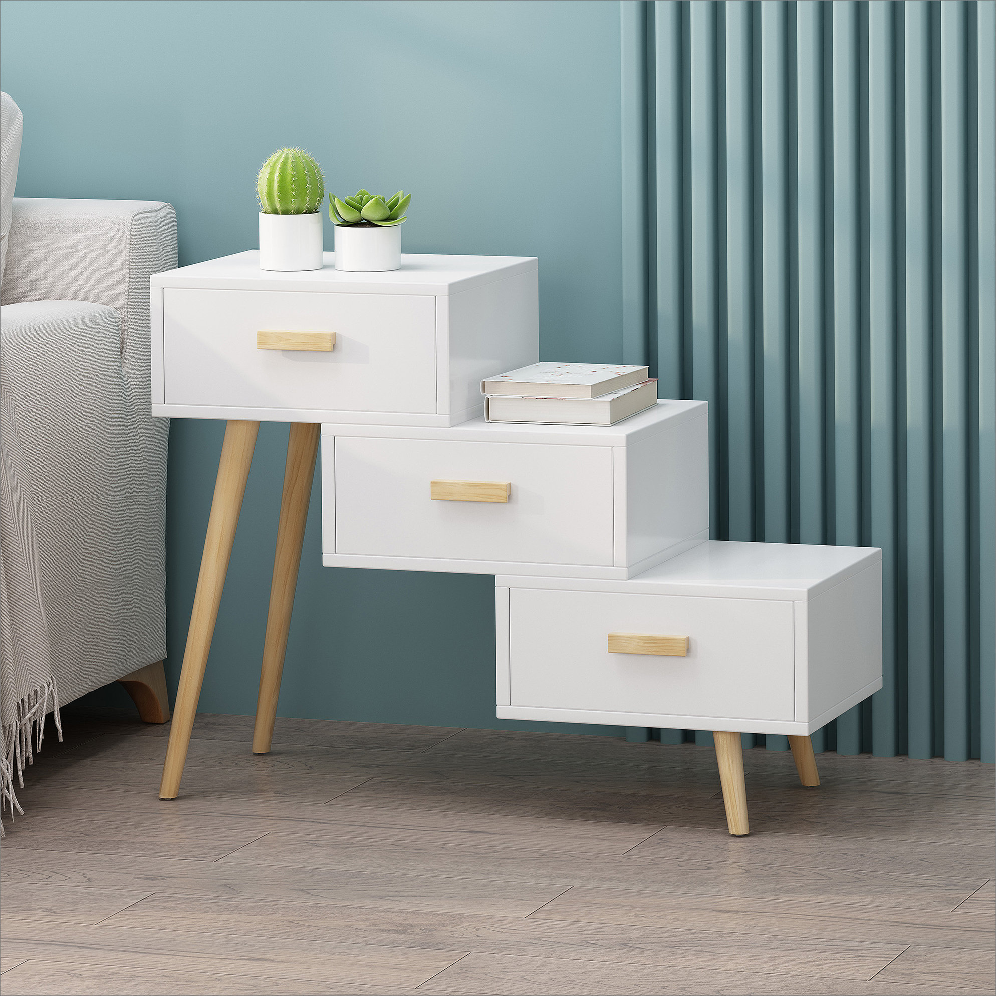 George Oliver Tarnell 3 DRAWER STAIR CABINET | Wayfair