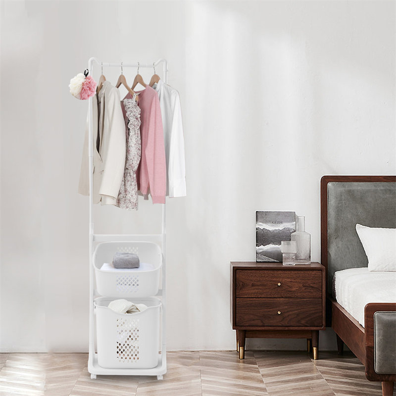 YYBSH Free-Standing Laundry Room Organizer with Basket & Reviews | Wayfair