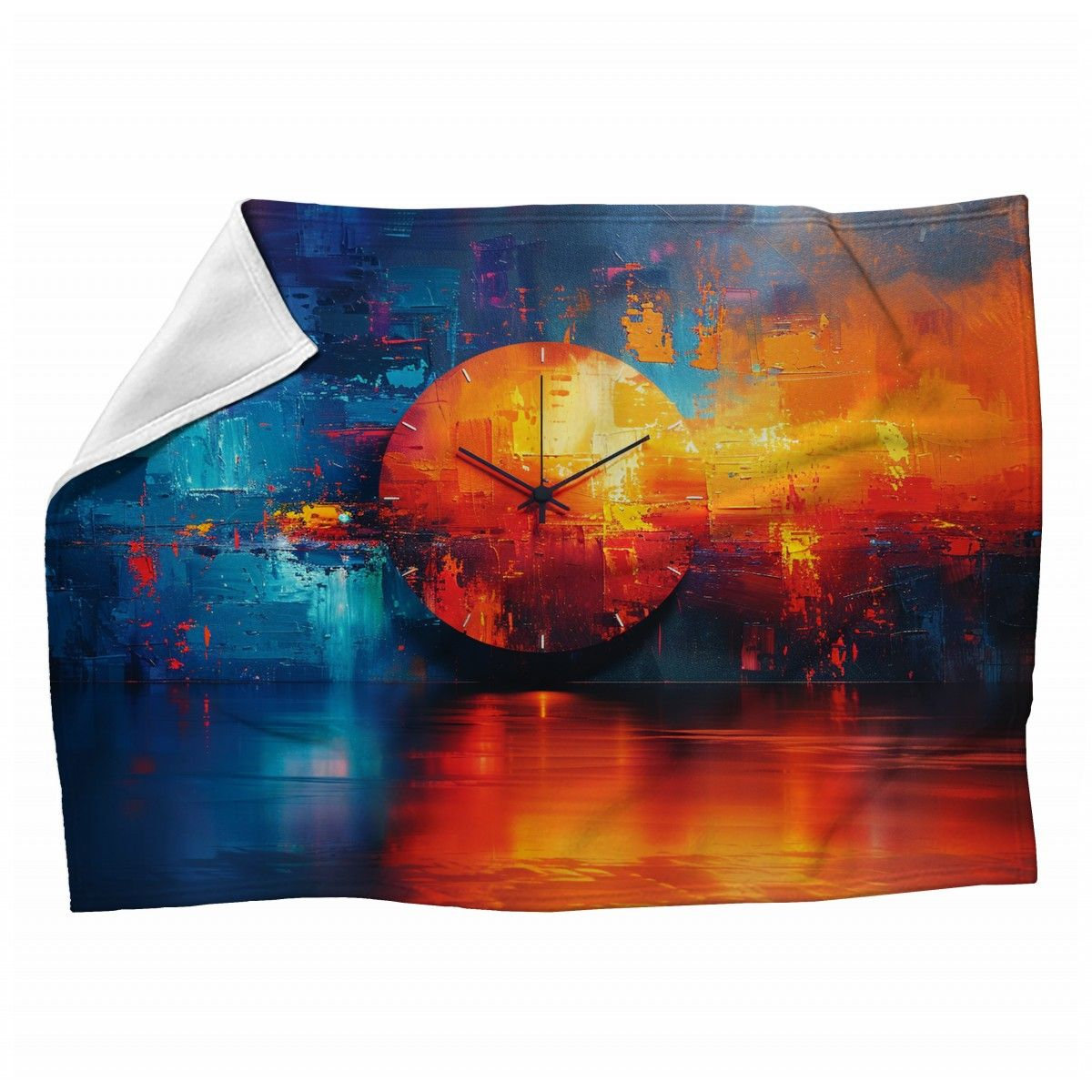 VisionDecor Abstract Clock Fleece Throw Blanket - Timepiece Throws for ...