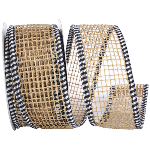 The Holiday Aisle® 2-1/2"X10Yd Natural Open Weave Jute Mesh With ...