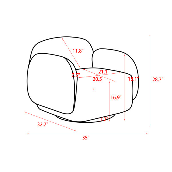 Latitude Run® Fauteuil demi-tonneau pivotant à 360 degrés Jarisa et ...