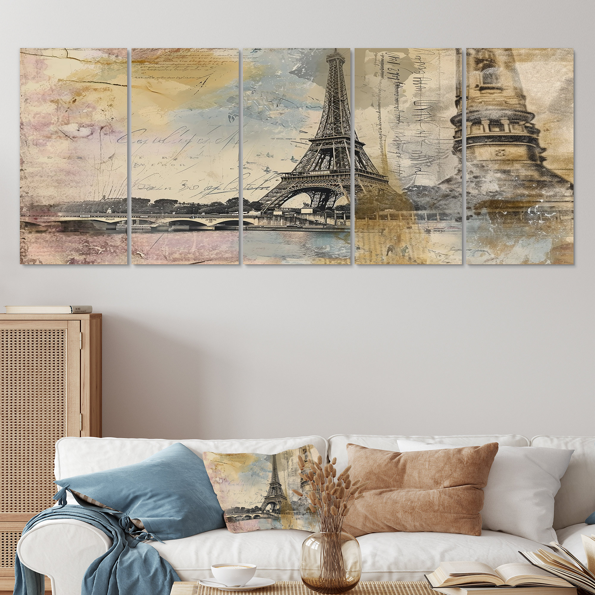 Design Art Eiffel Tower Paris Vintage Journals COllage - City Paris ...