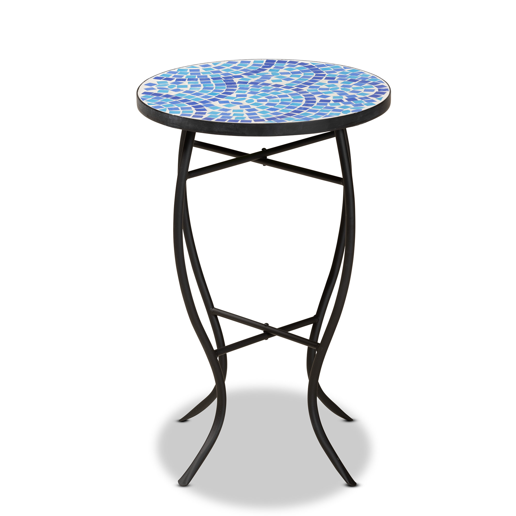 Red Barrel Studio Smyan Modern And Contemporary Black Metal And Blue ...