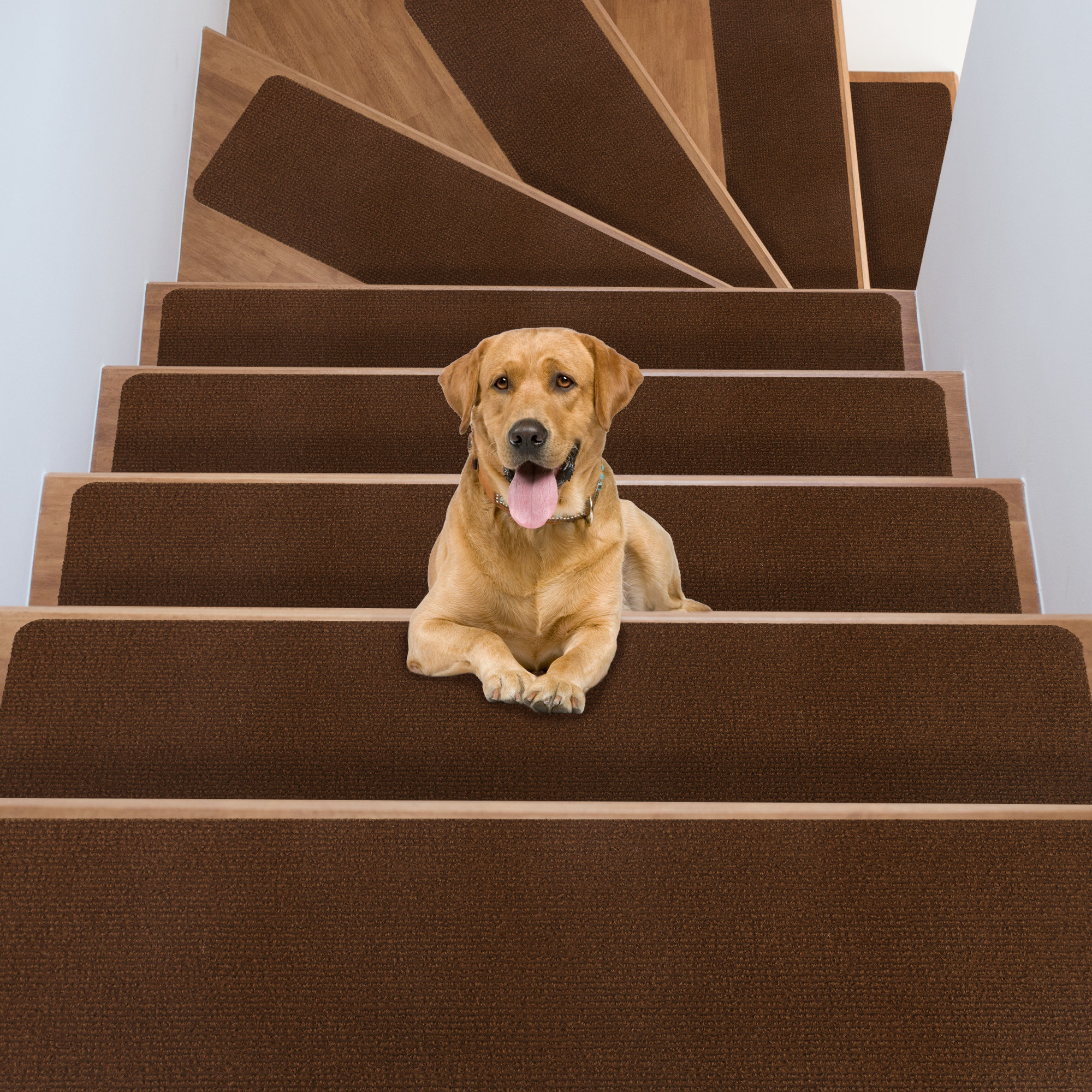 Latitude Run® Non-Slip Carpet Stair Treads Carpet Pads For Stairs Non ...