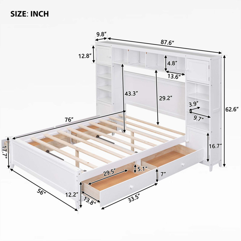 Red Barrel Studio® Armenakis Full Size Storage Platform Bed | Wayfair