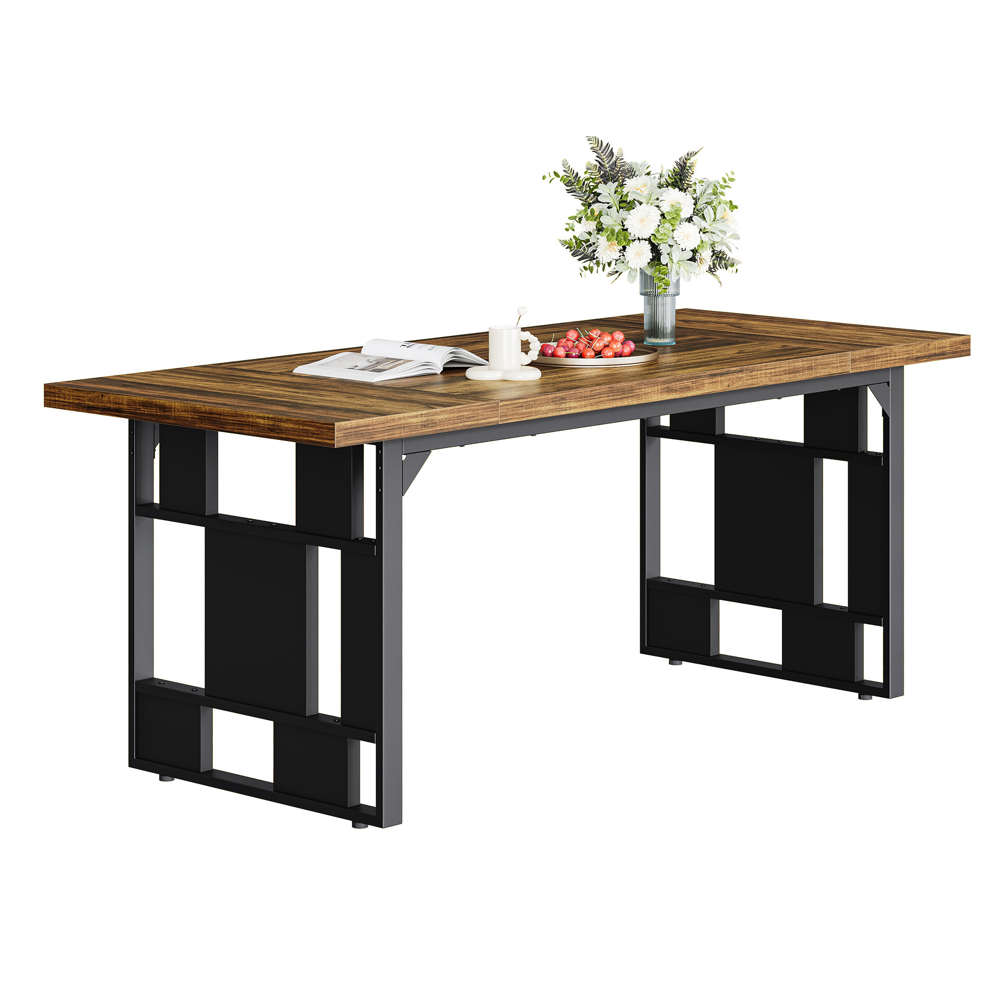 17 Stories 70.8" Modern Dining Table for 6, Rectangular Wooden Kitchen ...