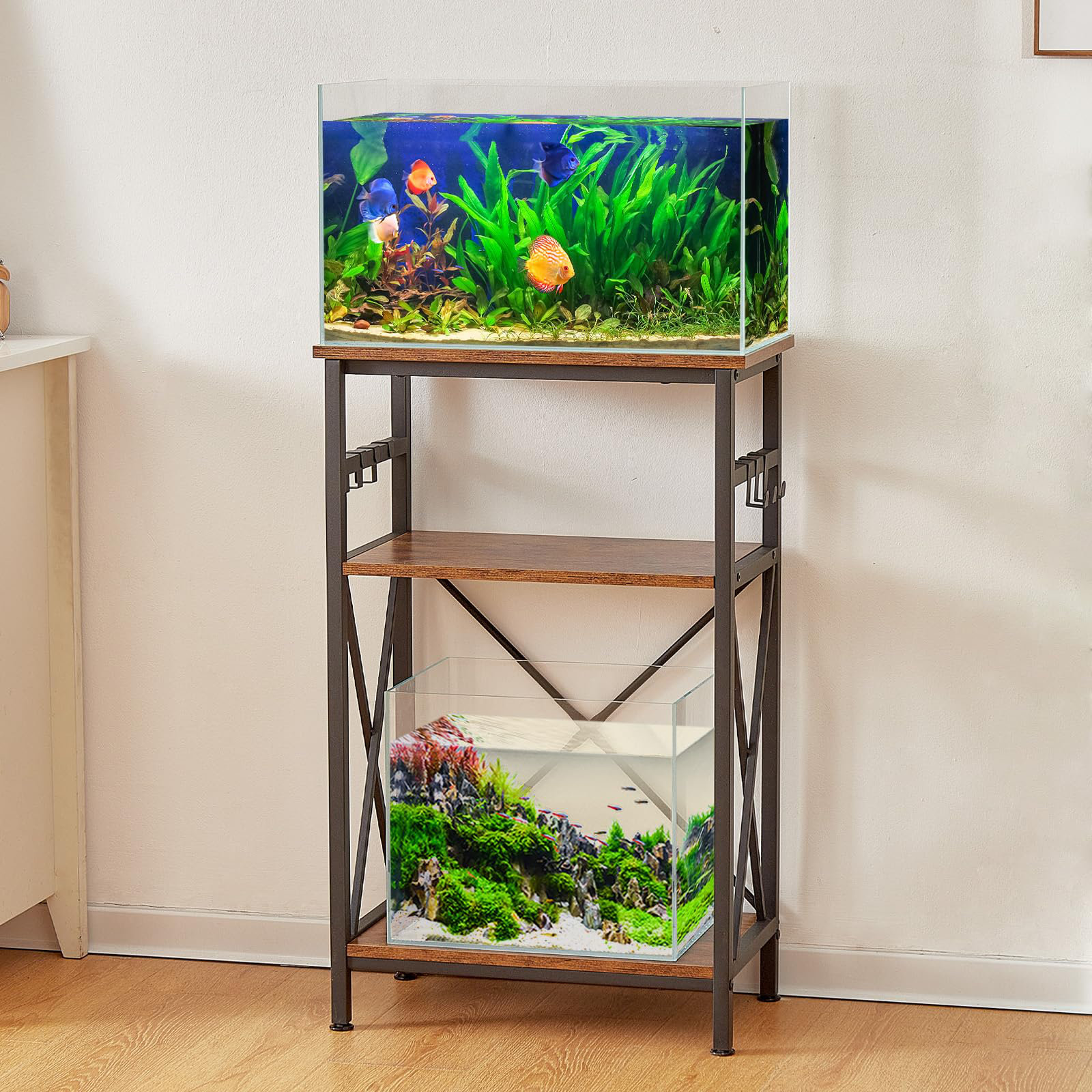 Archie & Oscar™ 10 Gallon Fish Tank Stand With Shelf, 3-Tier Heavy ...