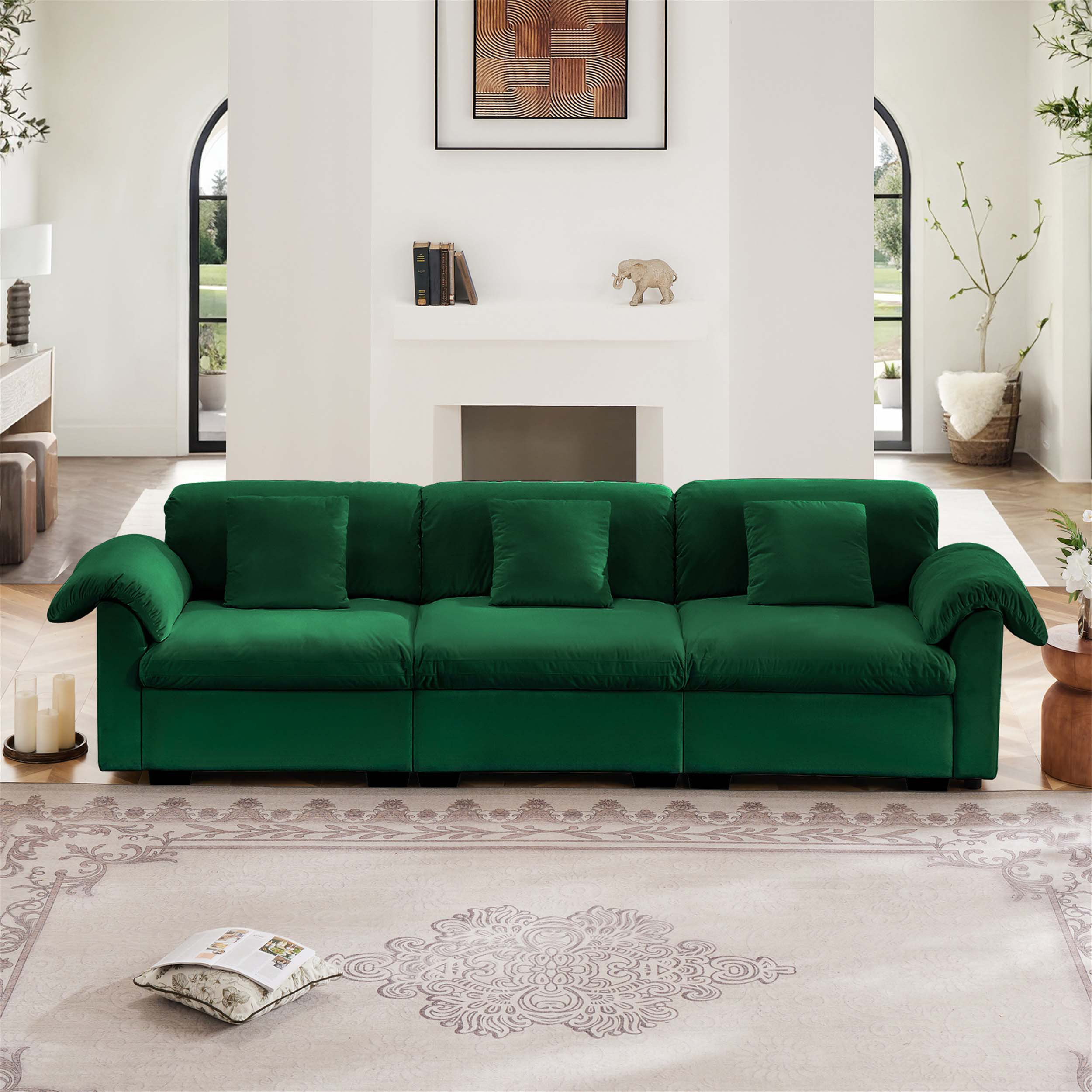 Mercer41 Comfortable and Stylish Velvet Sofa with Innovative Under ...