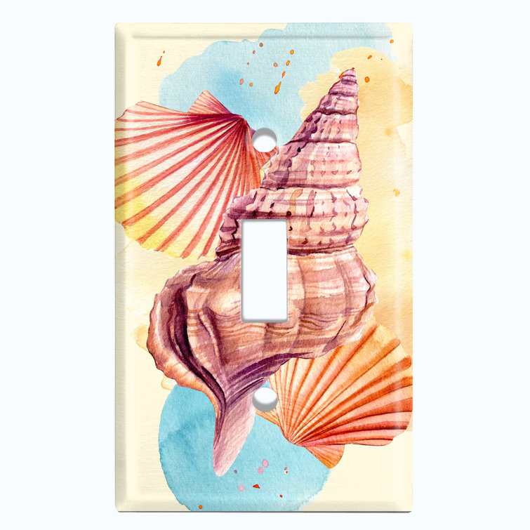 WorldAcc Metal Light Switch Plate Outlet Cover (Sea Shell Clams Sand ...