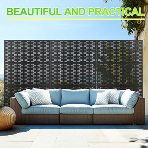UFURYRIDE 72" H x 47" W Metal Privacy Screen, Outdoor Privacy Screens ...