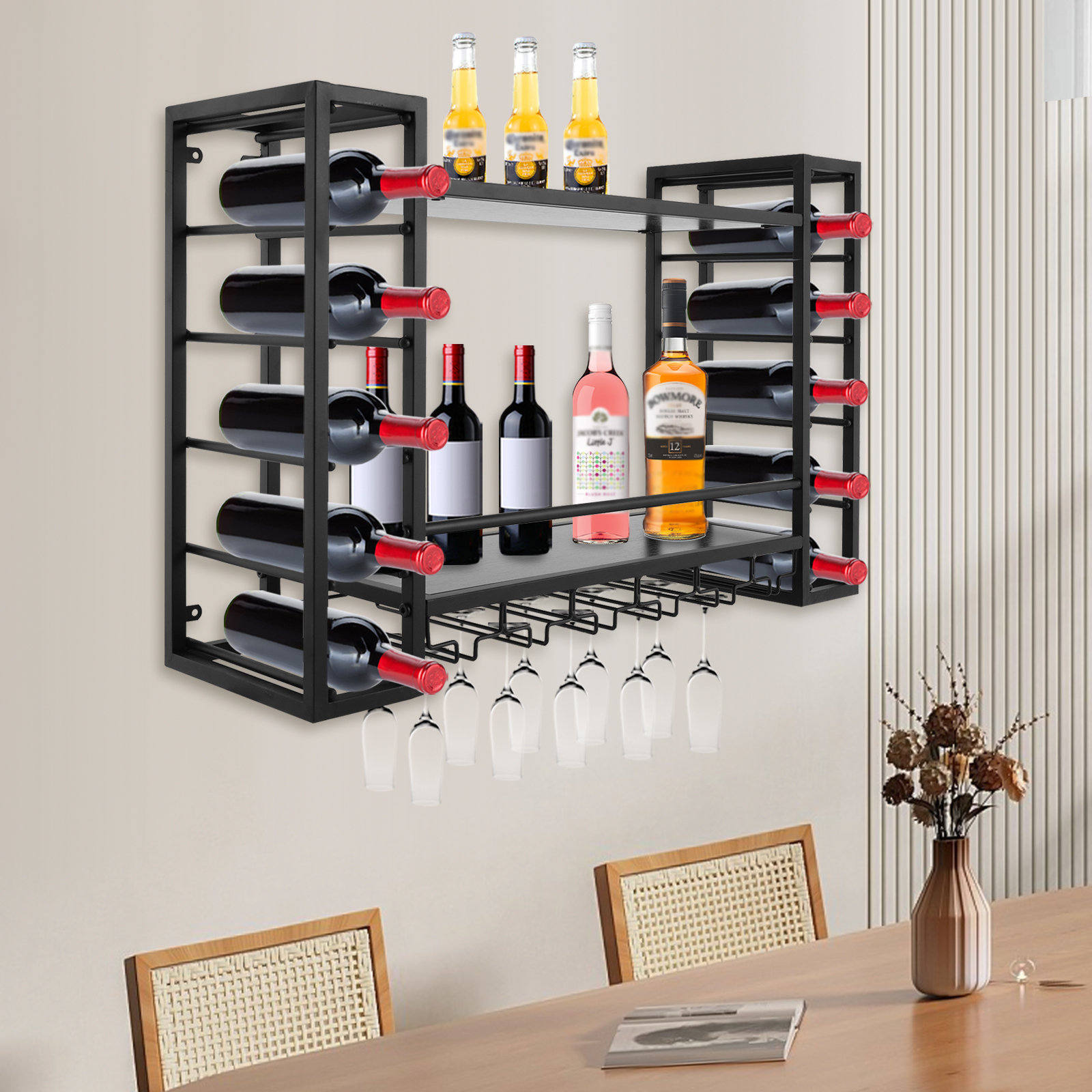 Latitude Run® 22.76In Wall Mounted Wine Storage Display Shelf | Wayfair