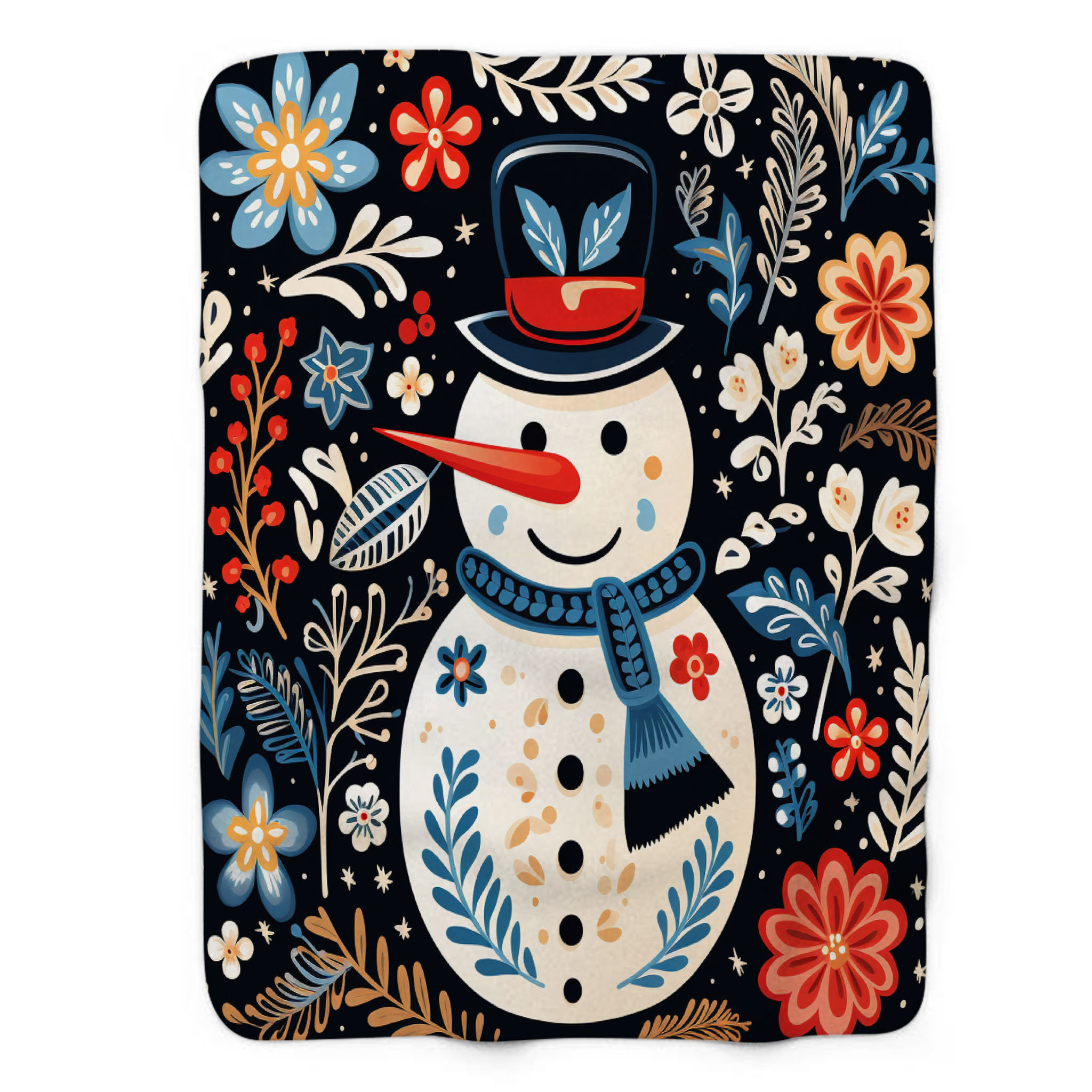 MentionedYou Nordic Snowmen Designs - 1 Piece Premium Sherpa Blanket ...