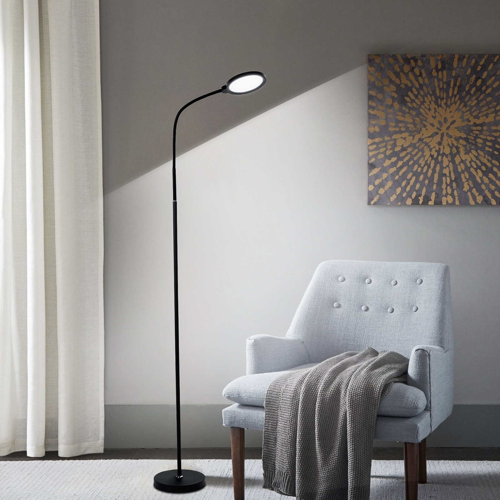 Orren Ellis 69.29'' Black LED Task Floor Lamp Set - Wayfair Canada