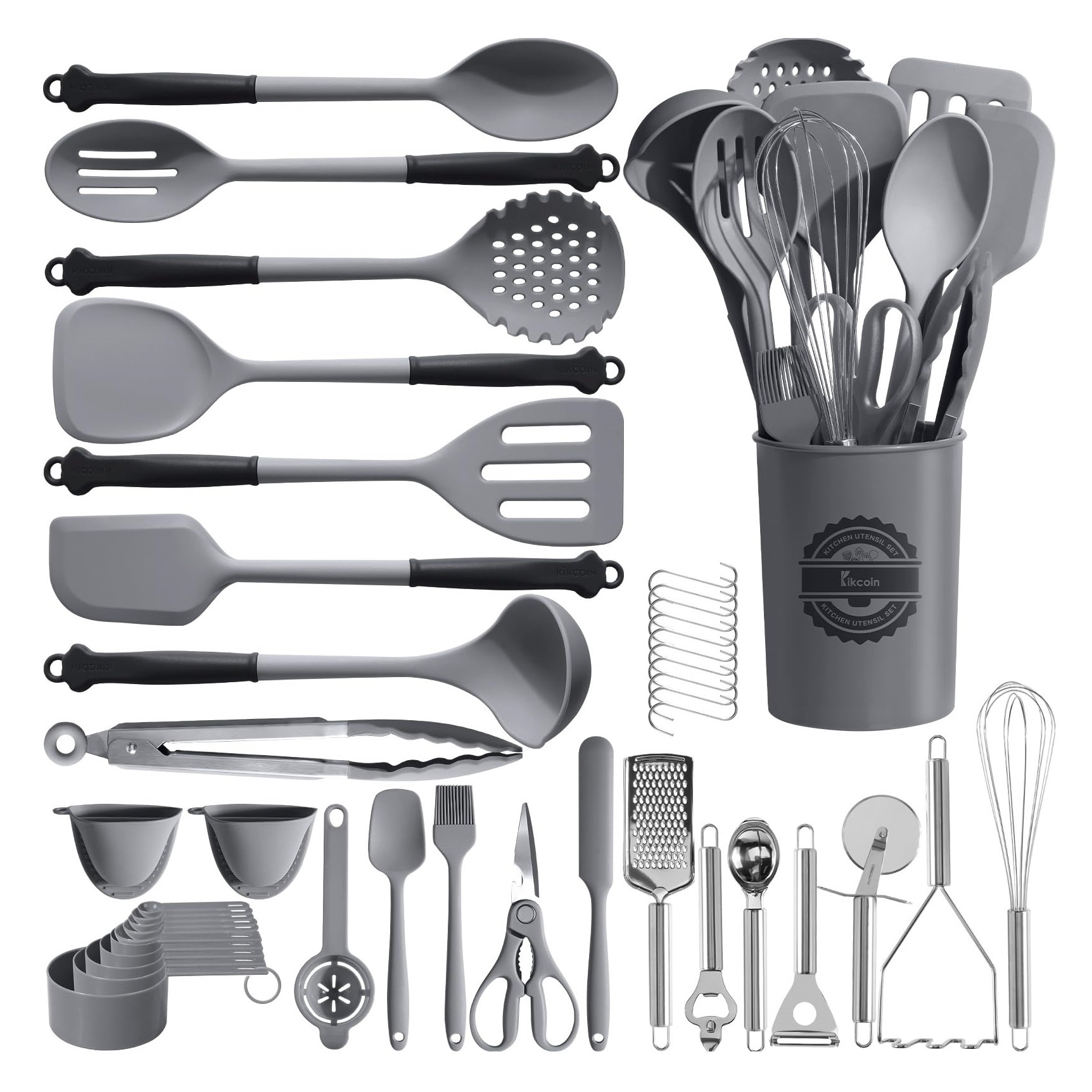 OLVOK 43 Pcs Large Kitchen Utensils Set - Silicone Cooking Utensils Set ...