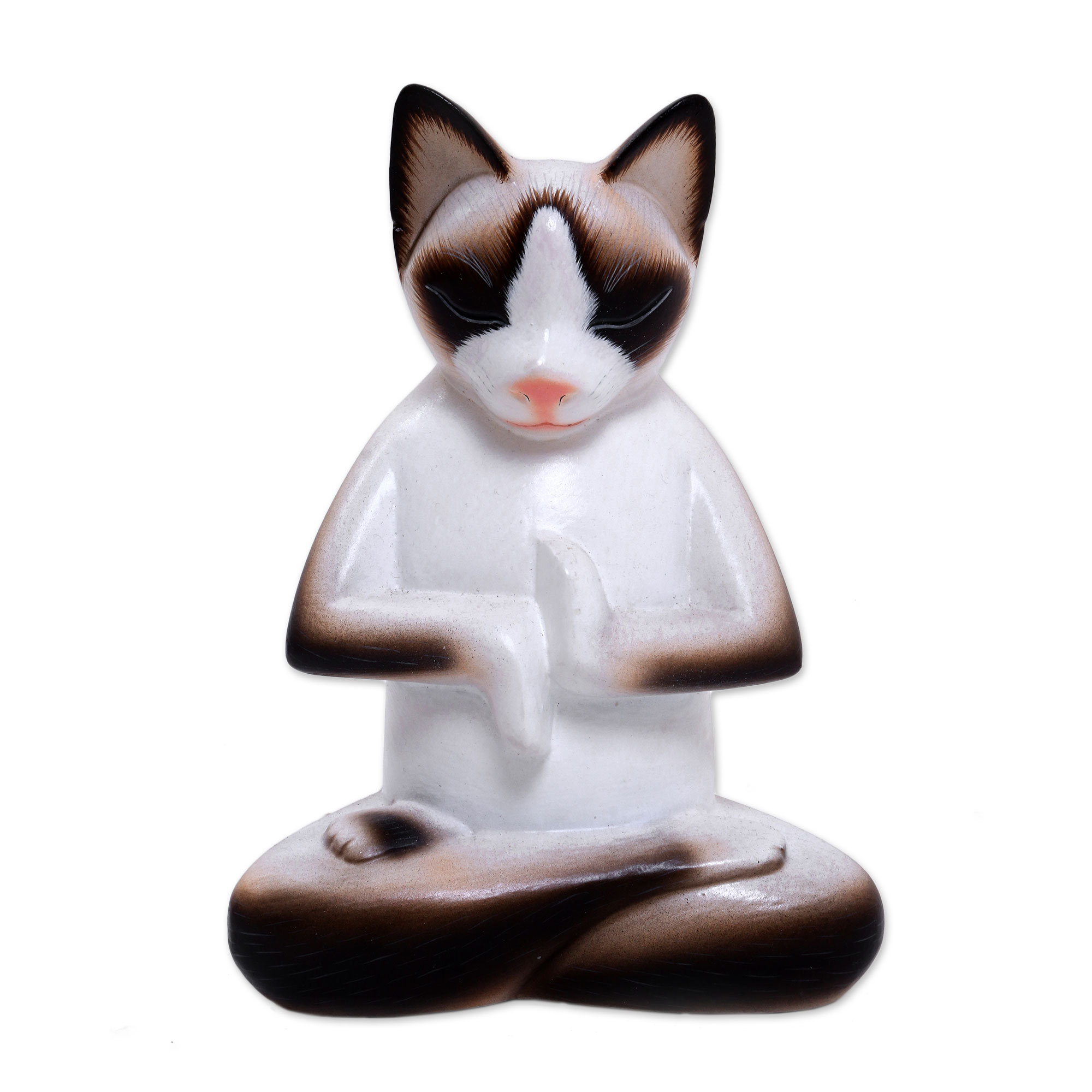 Trinx Clarine Breathing Yoga Cat Wood Figurine - Wayfair Canada