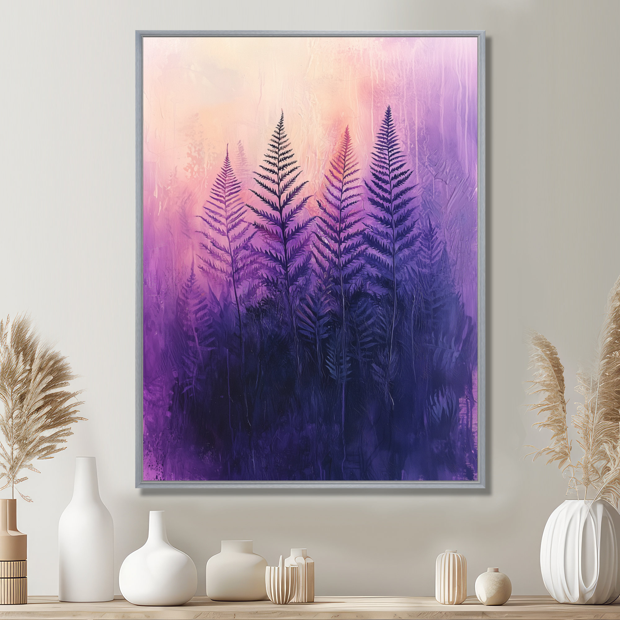 Bay Isle Home™ Corian Dreaming Ferns In Purple Mist Surrealism I ...