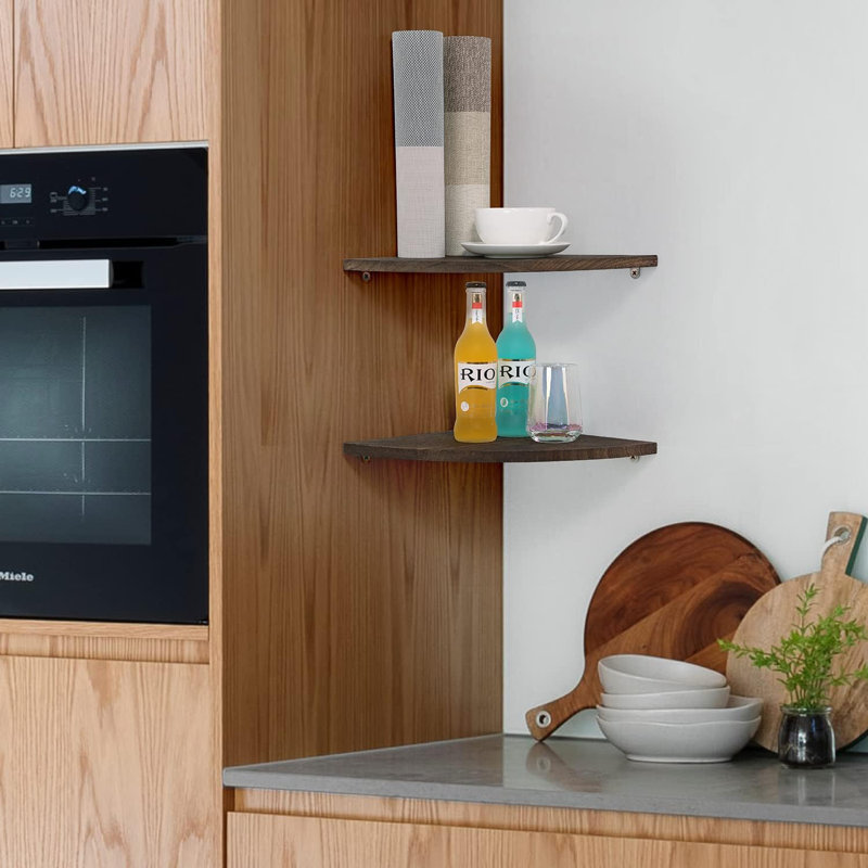 Millwood Pines Colbyn 2 Piece Corner Shelf | Wayfair