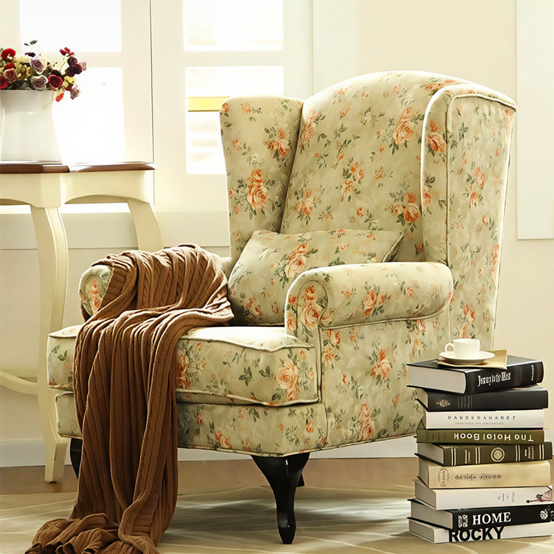 Charlton Home® Cozy Floral - Patterned Lounge Chair | Wayfair
