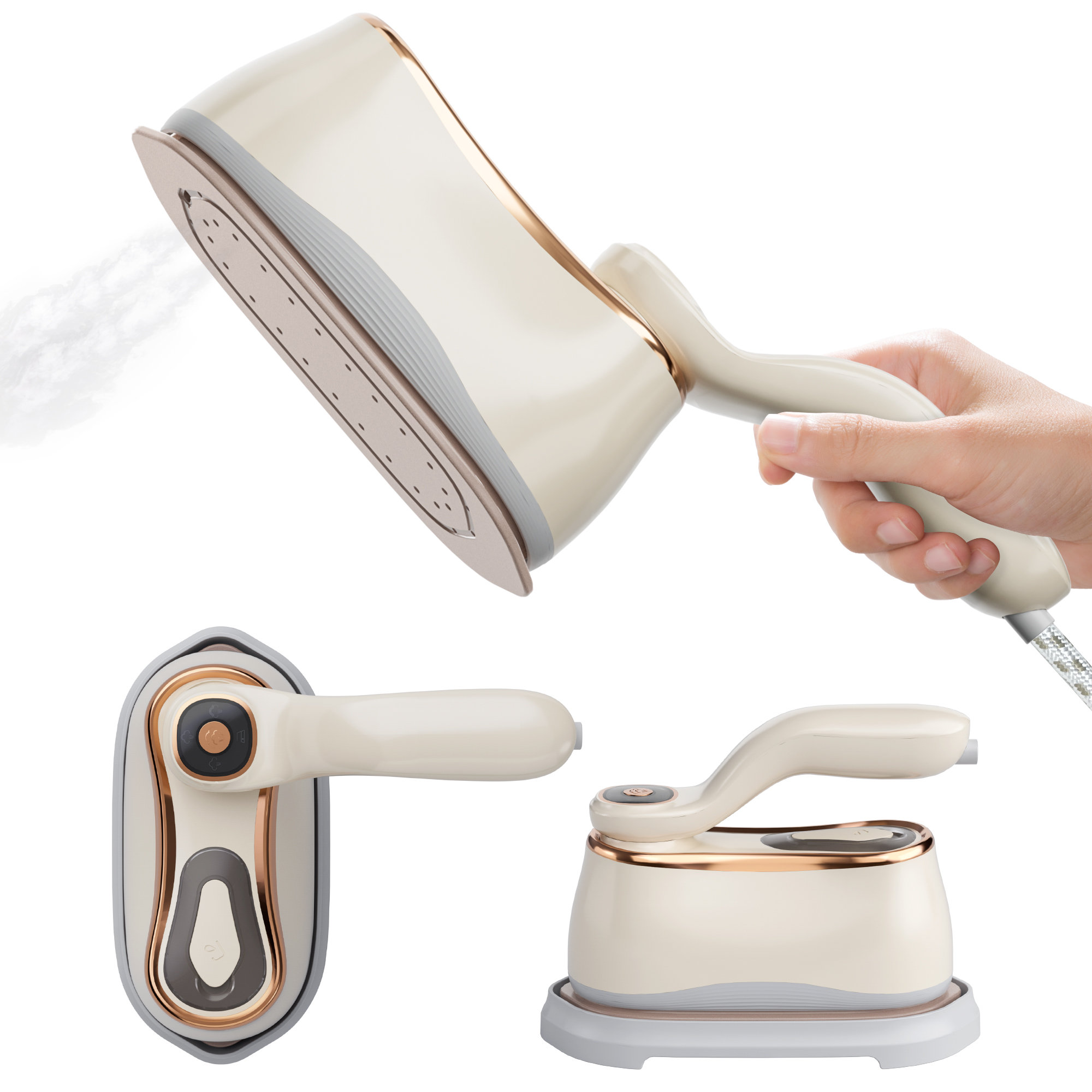 GUNJI Mini Handheld Steamer, 3-speed Adjustable Steam Temperature ...